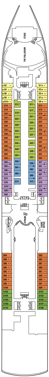 Arcadia Deck plan & cabin plan