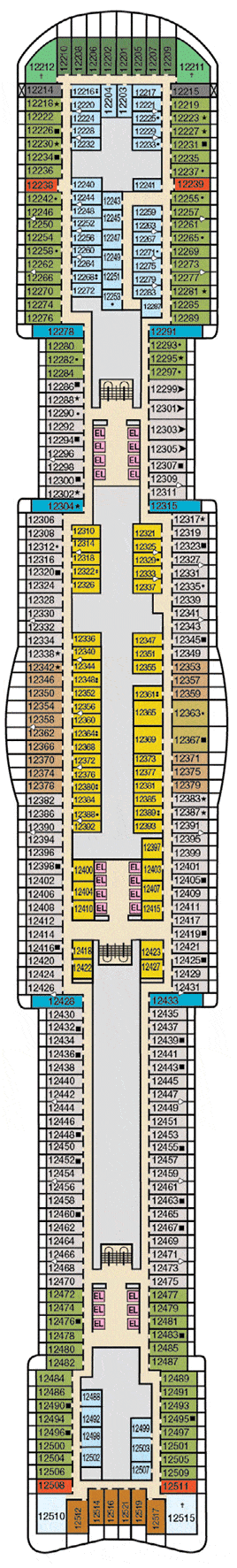 Carnival Jubilee Deck plan & cabin plan