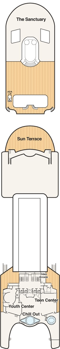 Crown Princess Deck plan & cabin plan from 30/12/2015 until 07/04/2017