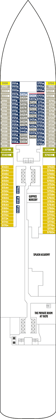 Norwegian Escape Deck plan & cabin plan