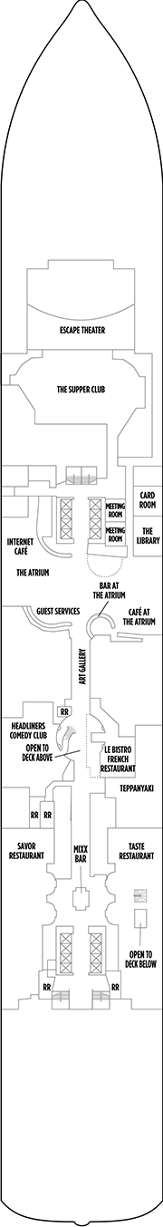 Norwegian Escape Deck plan & cabin plan
