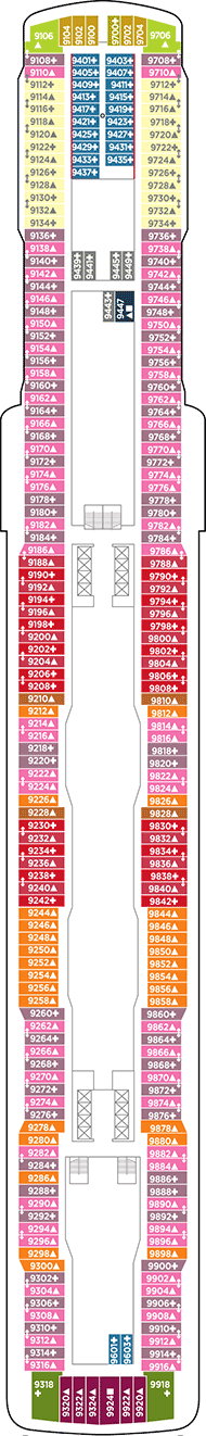 Norwegian Escape Deck plan & cabin plan