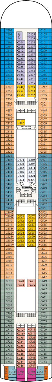 Emerald Princess Deck plan & cabin plan from 12/12/2016 until 11/12/2017