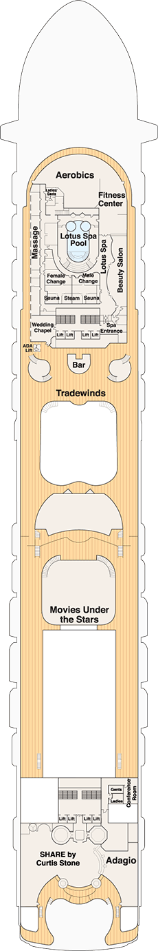 Ruby Princess Deck plan & cabin plan