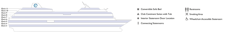 Azamara Quest Deck plan & cabin plan