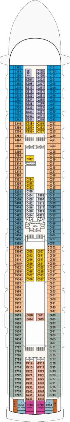 Caribbean Princess Deck plan & cabin plan