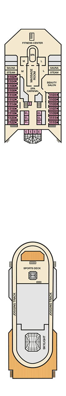 Carnival Freedom Deck plan & cabin plan