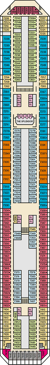 Carnival Splendor Deck plan & cabin plan