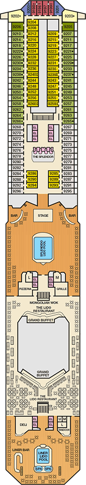 Carnival Splendor Deck plan & cabin plan