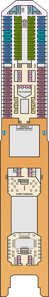 Carnival Splendor Deck plan & cabin plan