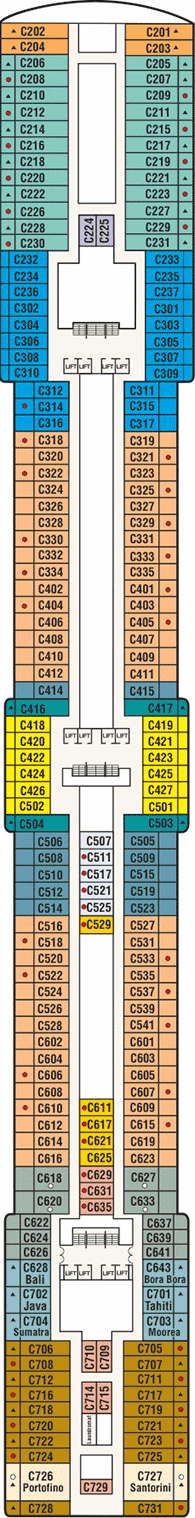 Coral Princess Deck plan & cabin plan