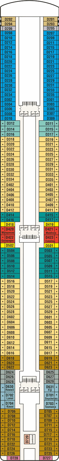 Coral Princess Deck plan & cabin plan