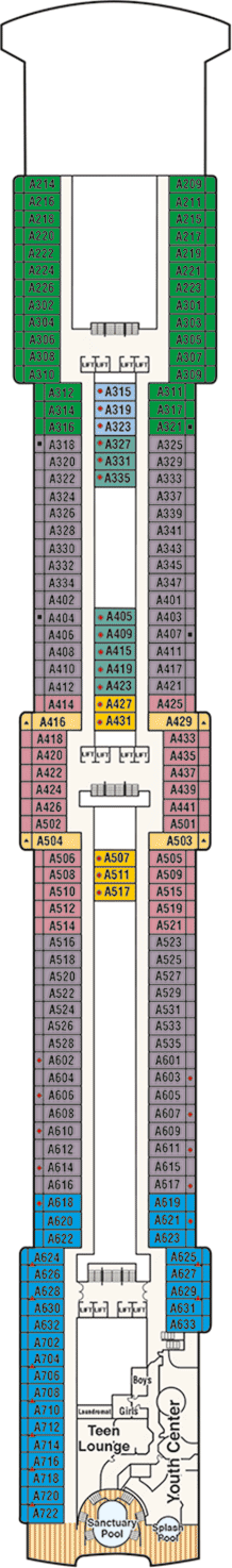 Coral Princess Deck plan & cabin plan