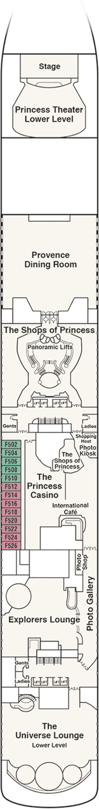 Coral Princess Deck plan & cabin plan