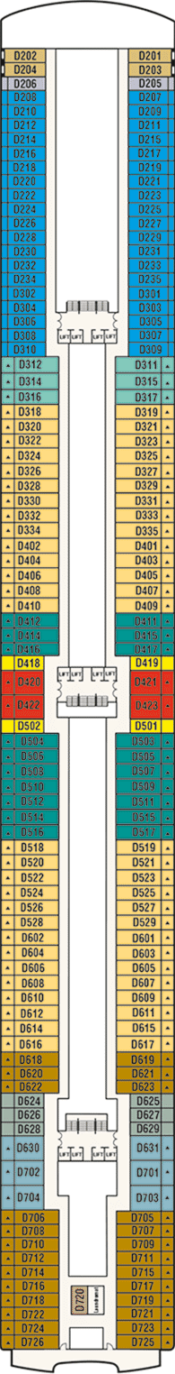 Coral Princess Deck plan & cabin plan