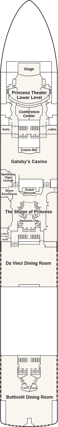 Crown Princess Deck plan & cabin plan