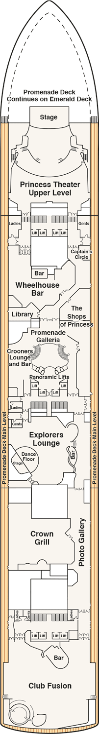 Crown Princess Deck plan & cabin plan