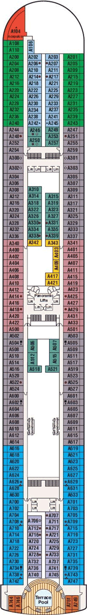 Diamond Princess Deck plan & cabin plan from 28/12/2016 until 19/04/2017