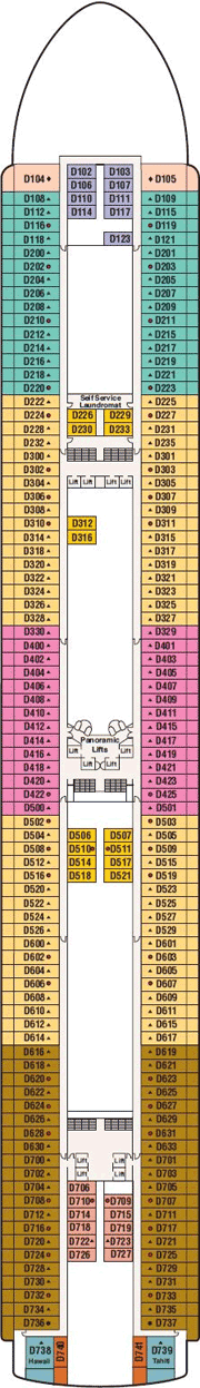 Diamond Princess Deck plan & cabin plan from 28/12/2016 until 19/04/2017