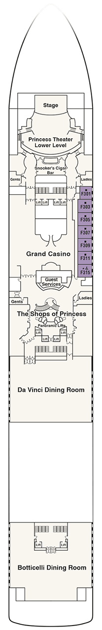 Grand Princess Deck plan & cabin plan