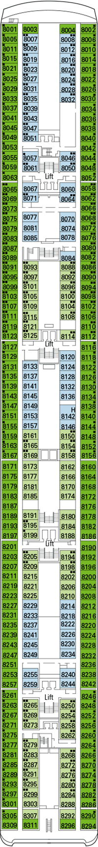 MSC Opera Deck plan & cabin plan