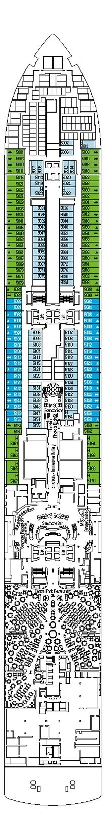 Deck plan MSC Seashore on full screen
