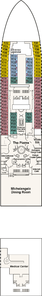 Ruby Princess Deck plan & cabin plan