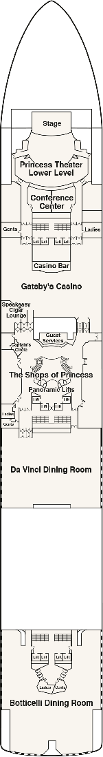 Ruby Princess Deck plan & cabin plan