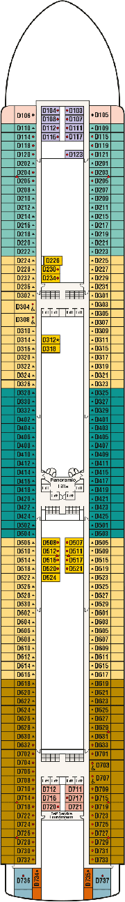 Ruby Princess Deck plan & cabin plan