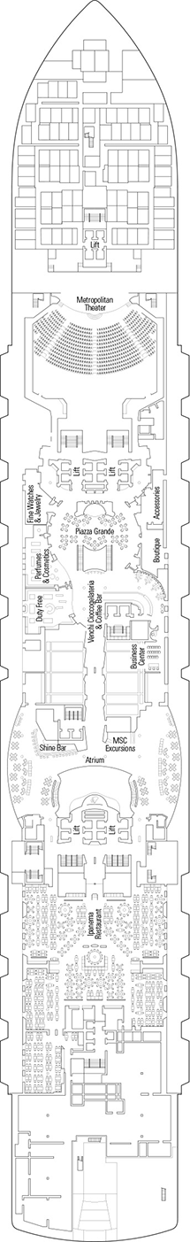 MSC Seaside Deck plan & cabin plan