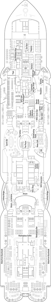 MSC Seaside Deckplan & Kabinen-Plan