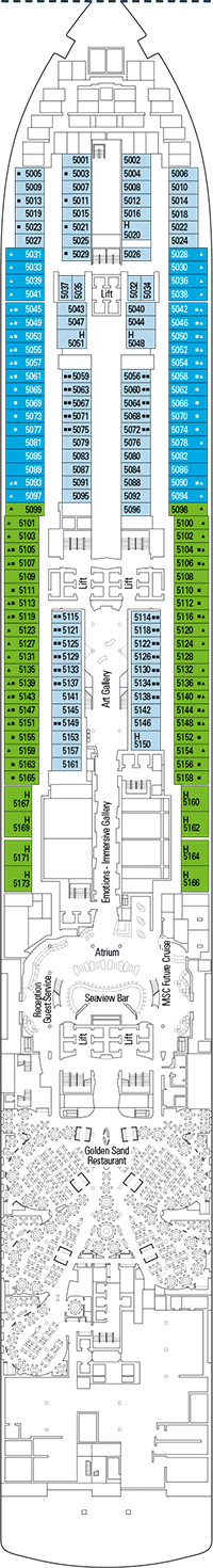 MSC Seaview Deck plan & cabin plan
