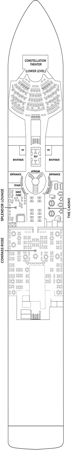 Seven Seas Splendor Deck plan & cabin plan