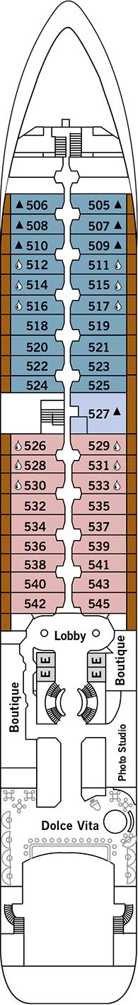 Silver Cloud Deck plan & cabin plan