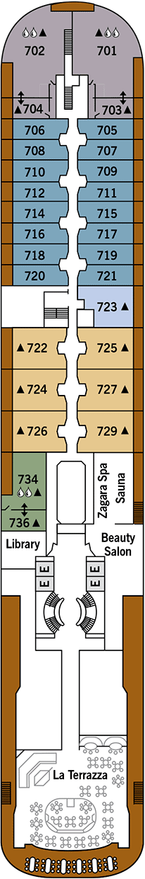 Silver Cloud Deck plan & cabin plan