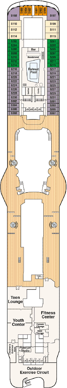 Sky Princess Deck plan & cabin plan