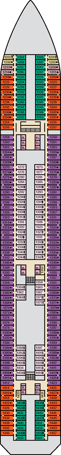 Decksplan M/S Carnival Splendor ab 29.04.2016 bis 11.05.2019