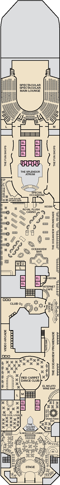 Carnival Splendor Deck plan & cabin plan from 29/04/2016 until 10/05/2019 Carnival Splendor Deck plan & cabin plan from 29/04/2016 until 10/05/2019