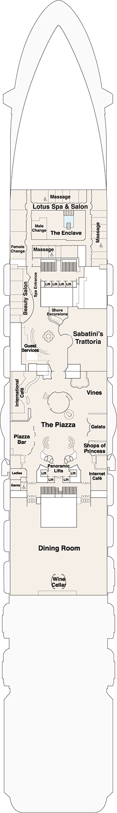 Deck plan M/S Sky Princess unlimited validity